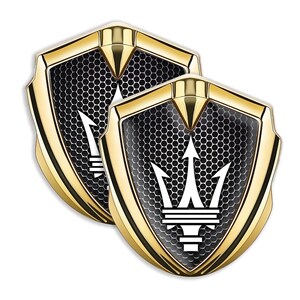 MASERATI Metal Emblems Shields Epoxy Resin Custom Accessory Front Rear ...