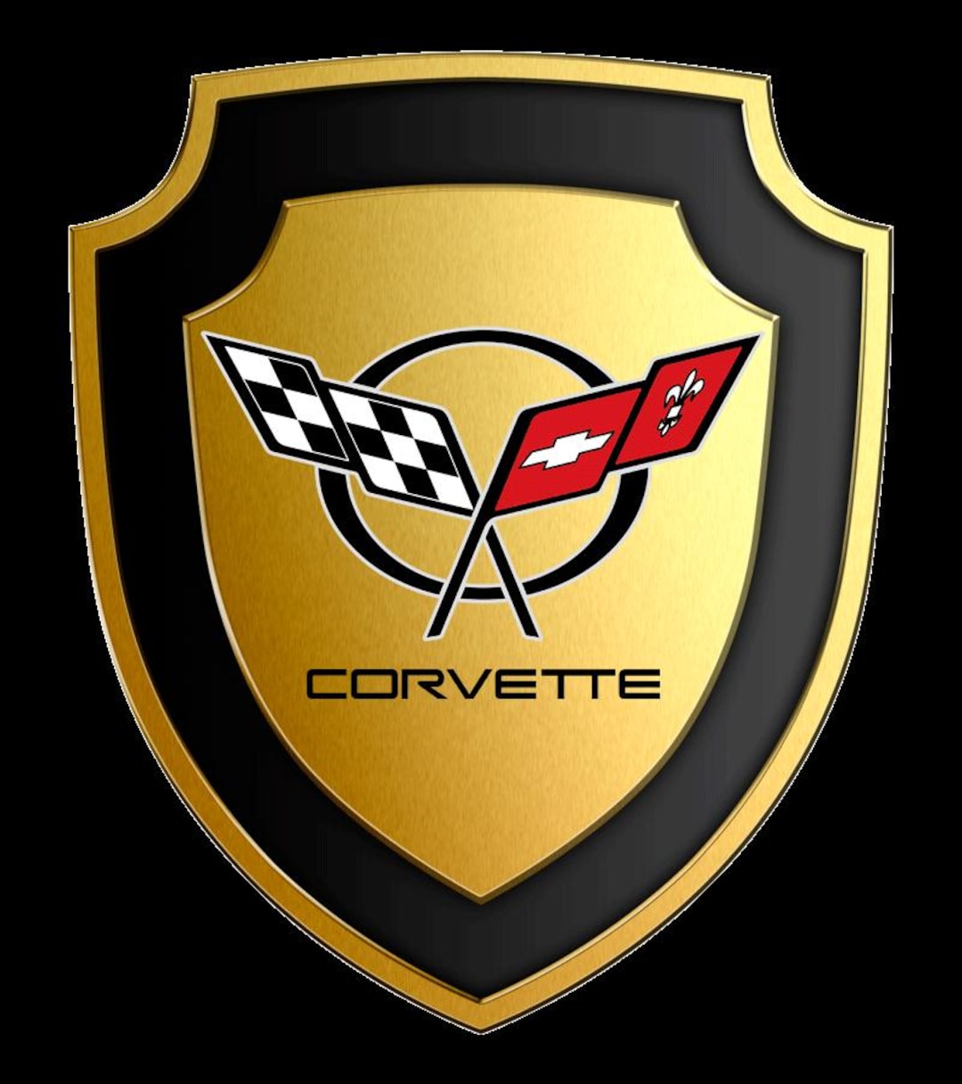 CORVETTE Emblems Shield 3D Handmade Epoxy Resin Stickers Custom ...