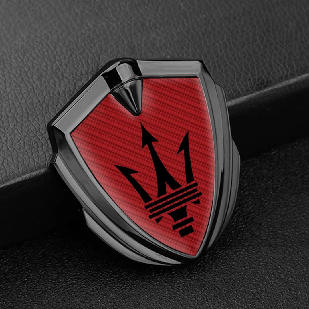 Maserati Metal Emblem Shield: Epoxy Resin Decal, Car Accessory - Etsy