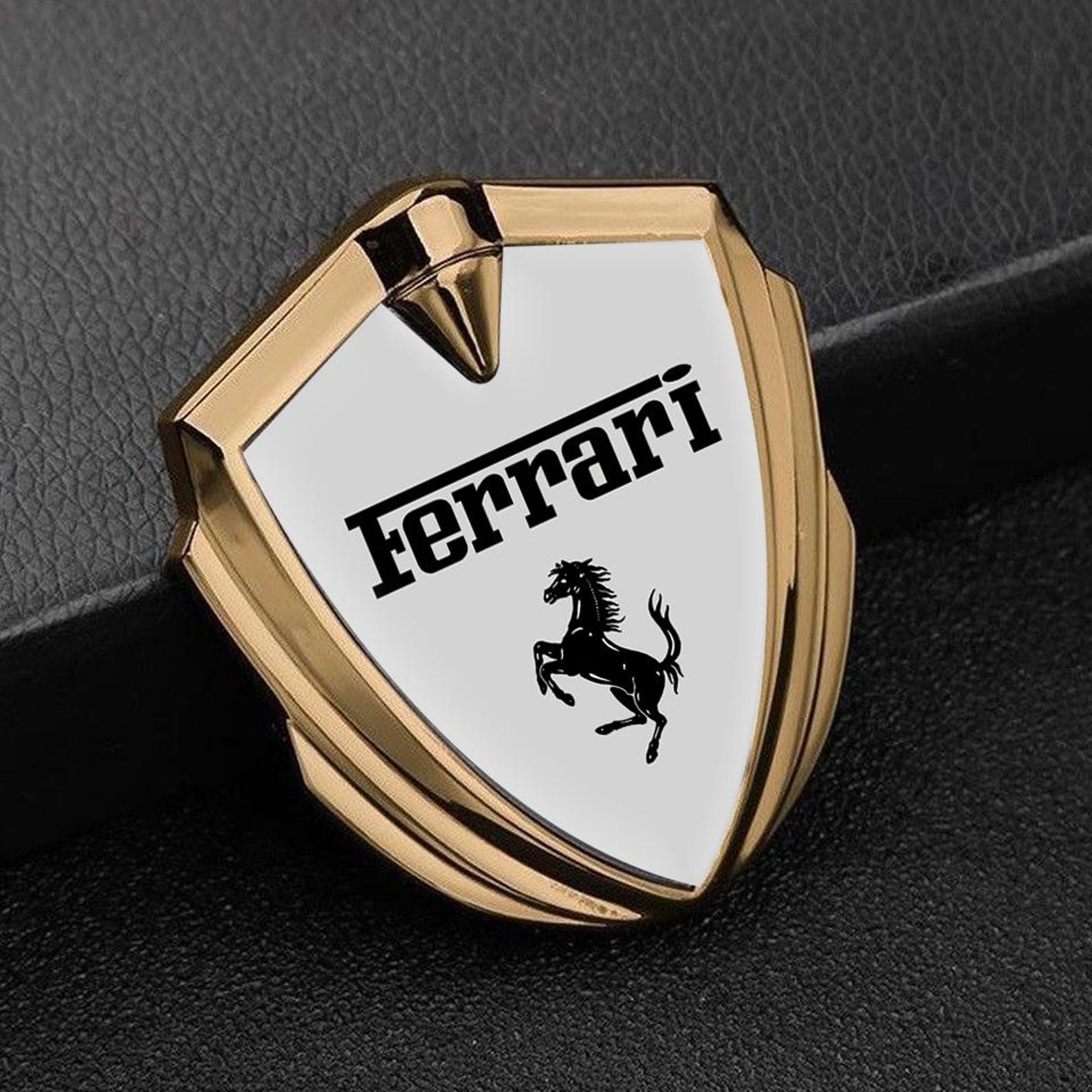 Ferrari Emblem Shield, Metal Epoxy Resin Decal - Etsy