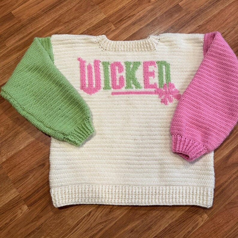 Wicked Inspired Sweater Pattern - Pink & Green Witch - Etsy