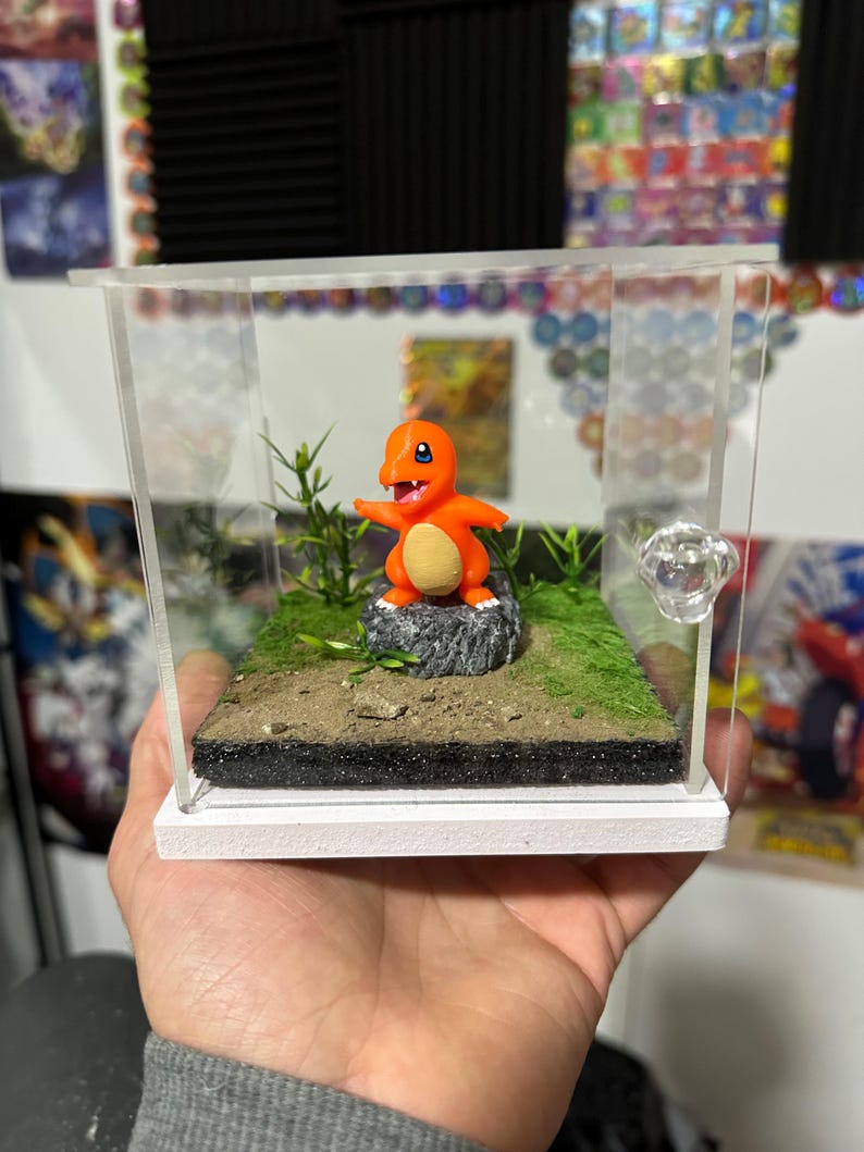 Charmander Diorama, 3D Printed Pokémon Figure, Handmade Pokémon Gift ...