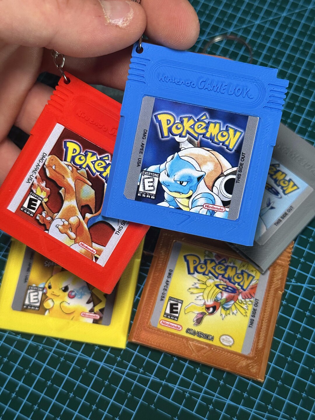 Pokémon GBC Keychain, Game Boy Color Cartridge, Gen 1 & 2 Starter Gift ...