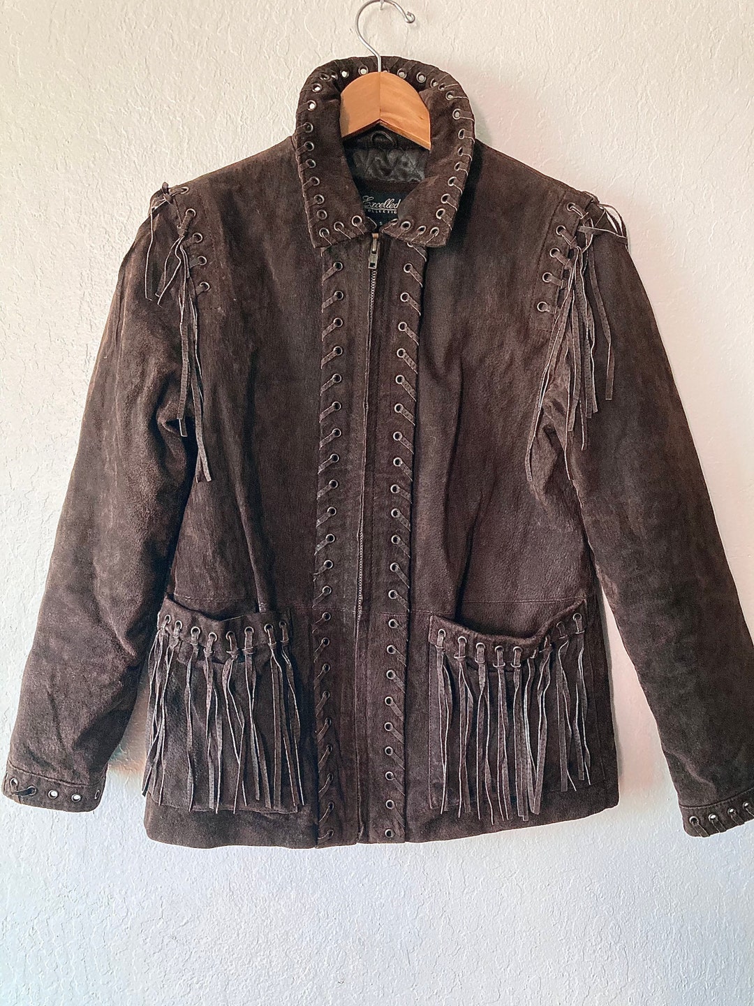 1980s Western Genuine Leather Fringe & Plaited Laces Ranch Jacket - Etsy