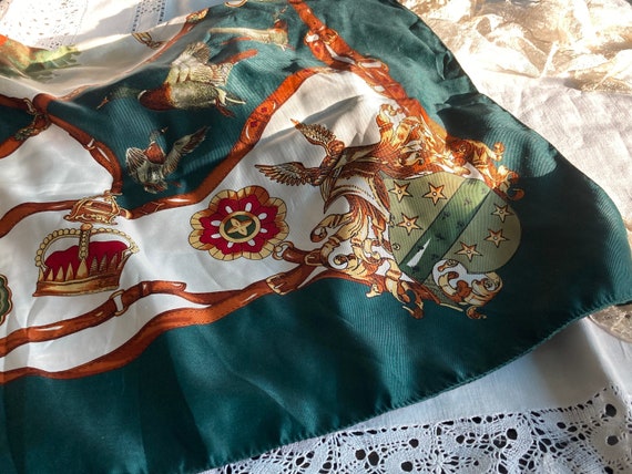 Royal Crown Green & Gold Flying Ducks Scarf Great As … - Gem