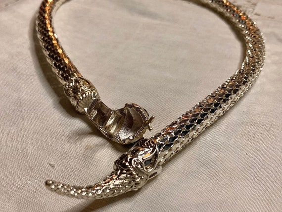 1970s Jewels of Cleopatra Whiting & Davis Silver Mesh… - Gem