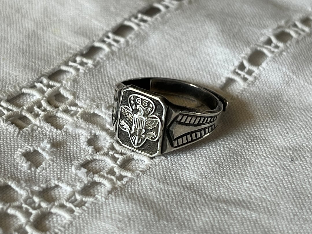 1950s United States Girlscouts Sterling Silver Sculpted Eagle & Crest ...