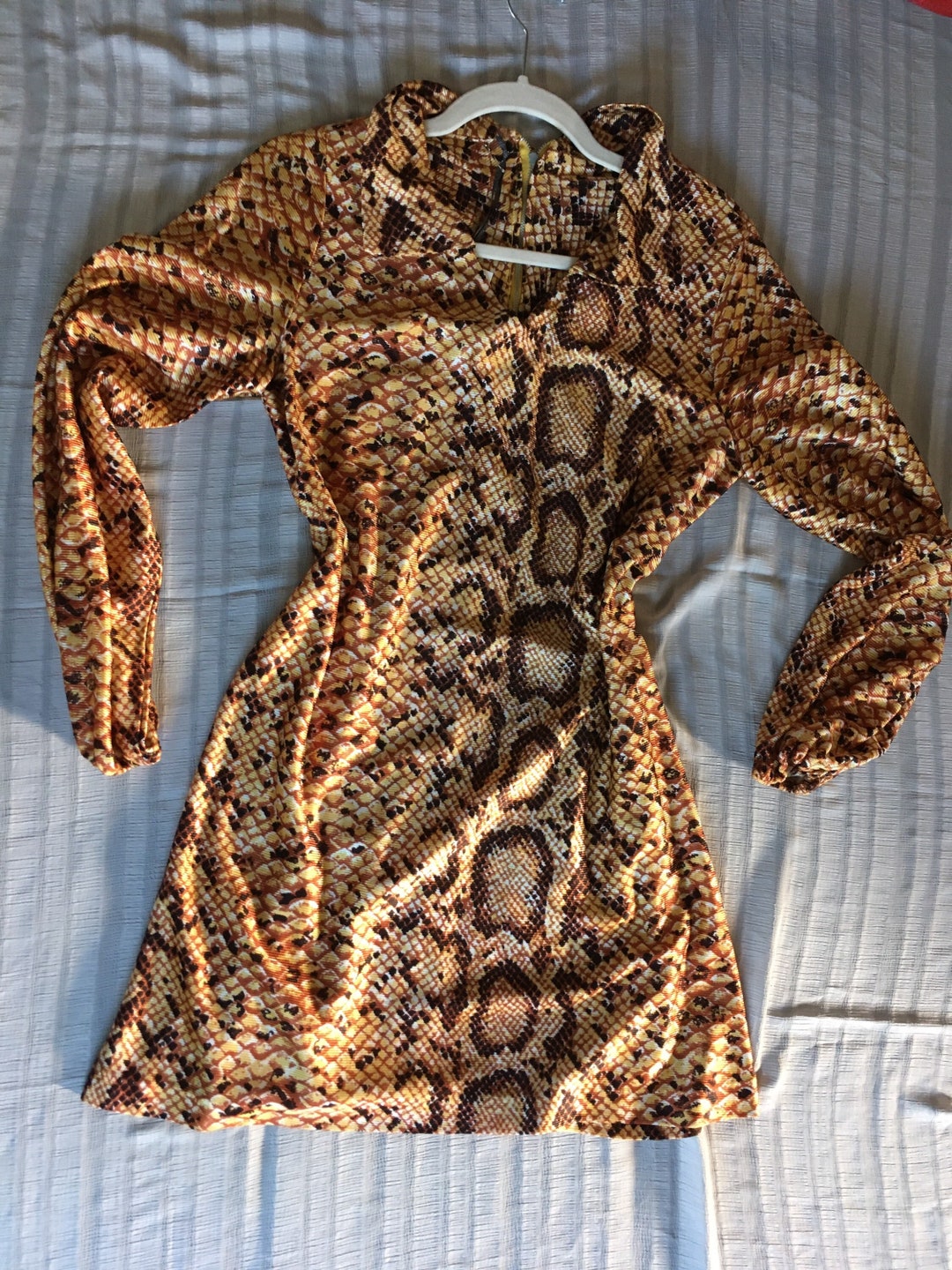 1970s Golden Sateen Snakeskin Python a Tunic - Etsy