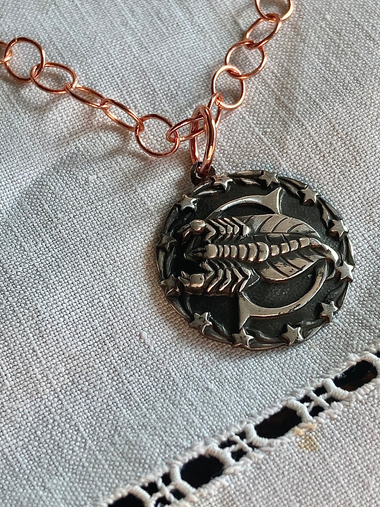 1970s Sterling Silver Scorpio Scorpion Zodiac Horoscope Astrological ...