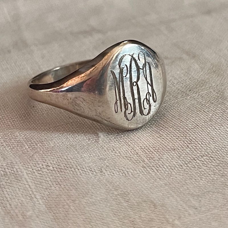 Monogram Signet Ring - Etsy