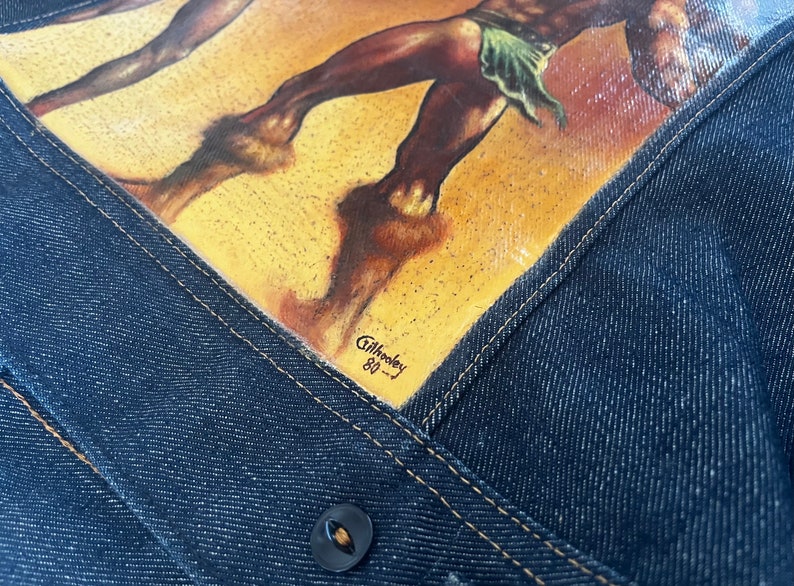 NFS! 1980s Original MOLLY HATCHET Handpainted Denim Rock Band Concert ...