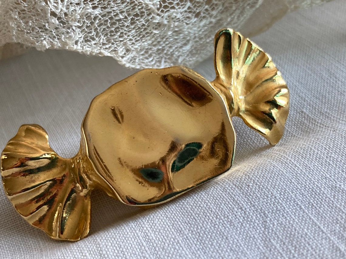 1950s Liquid Gold Wrapped Hard Candy Molded Cast Toffee Pin - Etsy México
