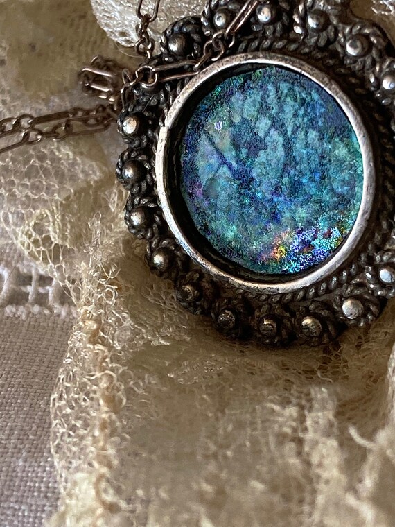1920s Aurora Borealis Oil Slick Faience Finish Glass … - Gem