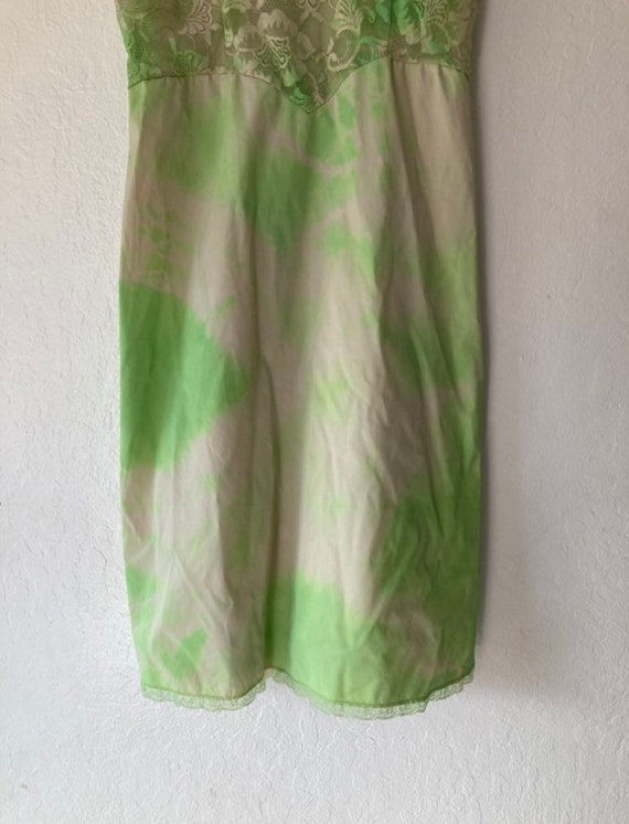 1960s Light Chartreuse Green Sea Witch Lace Tye Die S… - Gem
