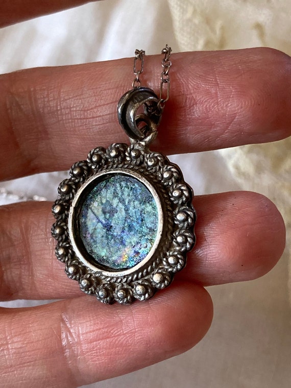 1920s Aurora Borealis Oil Slick Faience Finish Glass … - Gem