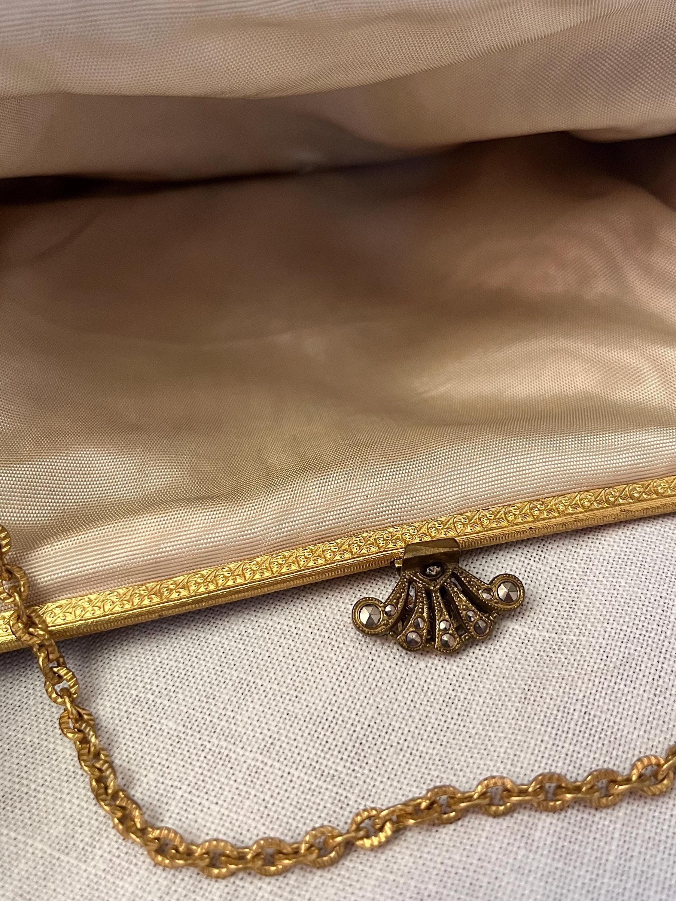 1950s Golden Frame Intricate Needlepoint Lovers Victorian Edwardian ...