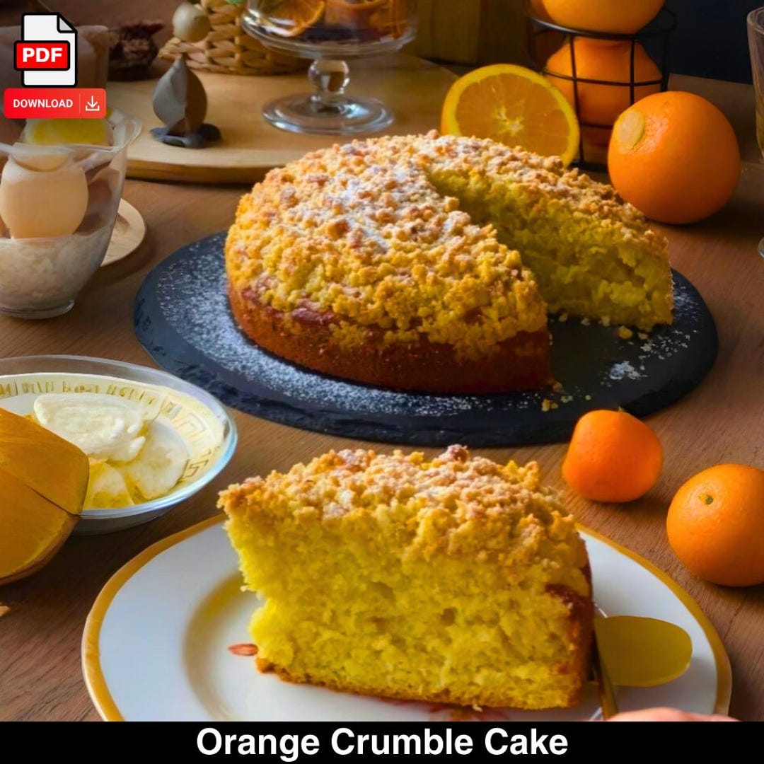 BEST RECIPE for Orange Crumble Cake | Download Pdf/video, Best Cake - Etsy