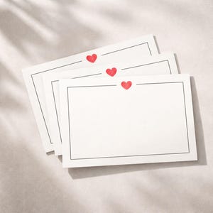 Heart Note Card Blank Template Thank You Message Stationery Digital ...