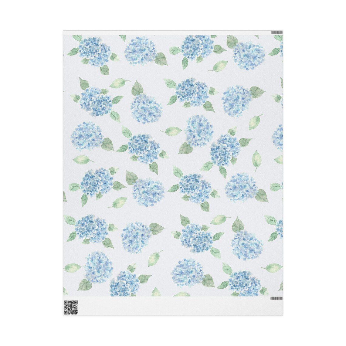 Blue Hydrangea Wrap Paper Roll Gift Packaging Floral Design Botanical ...
