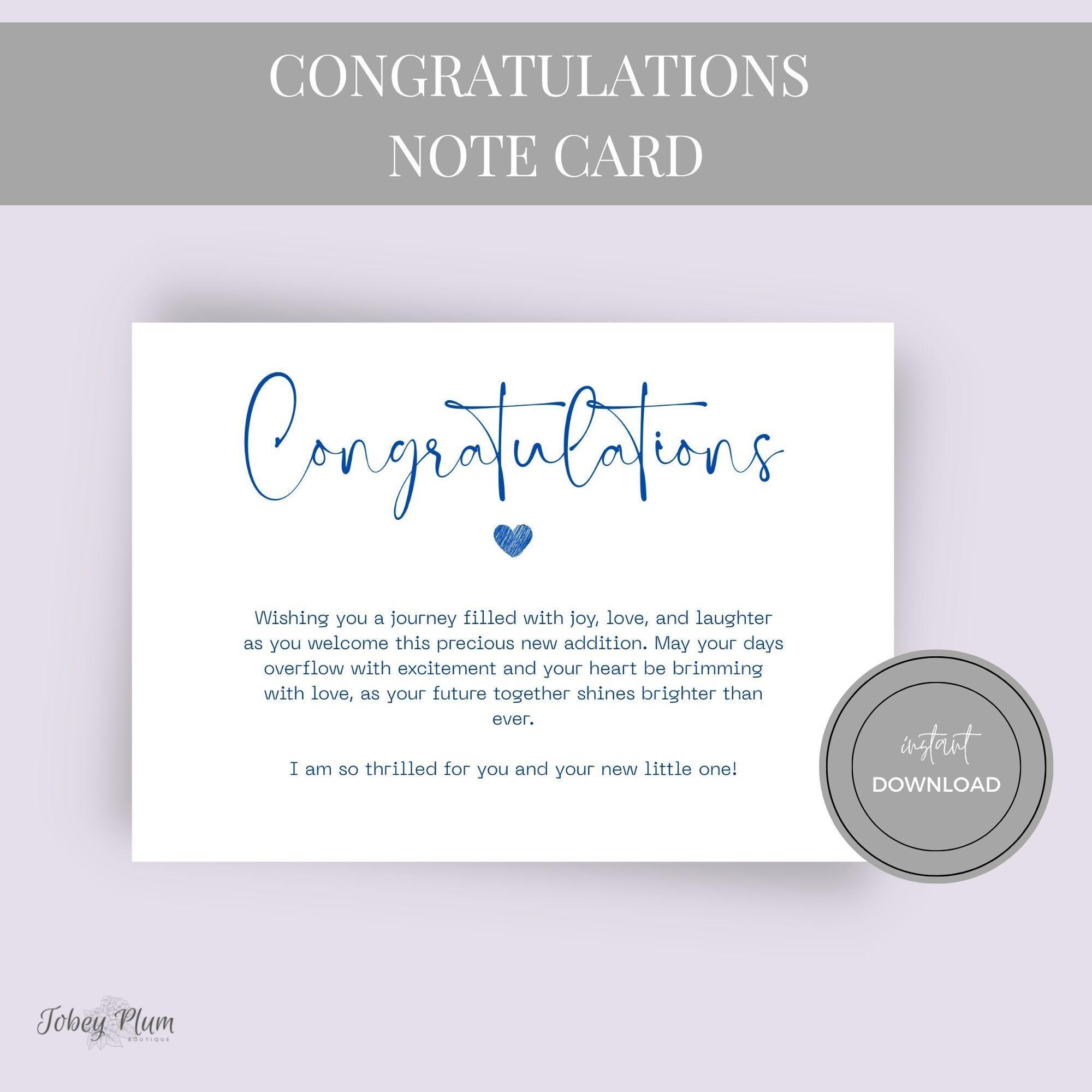 Baby Congratulation Card Heart Design Birth Announcement Welcome Shower ...
