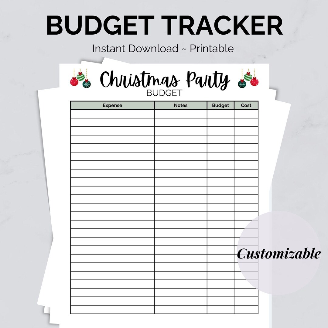 Christmas Party Budget Tracker Template for Holiday Party Expenses ...