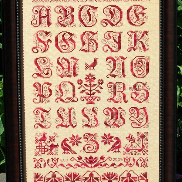 Red Sampler - Etsy