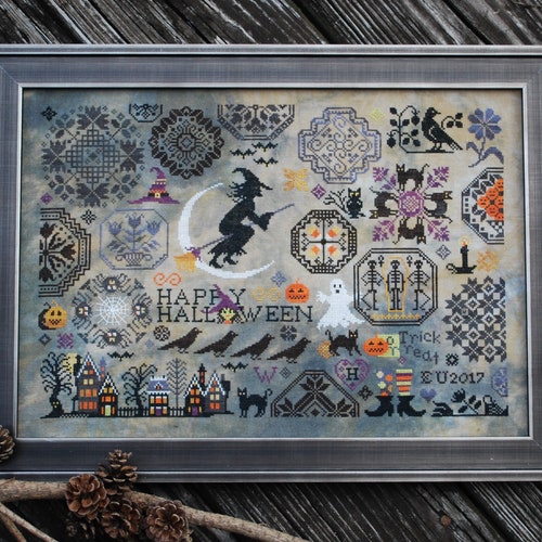 Mini Quaker Sampler Halloween Cross Stitch Pattern Cross - Etsy