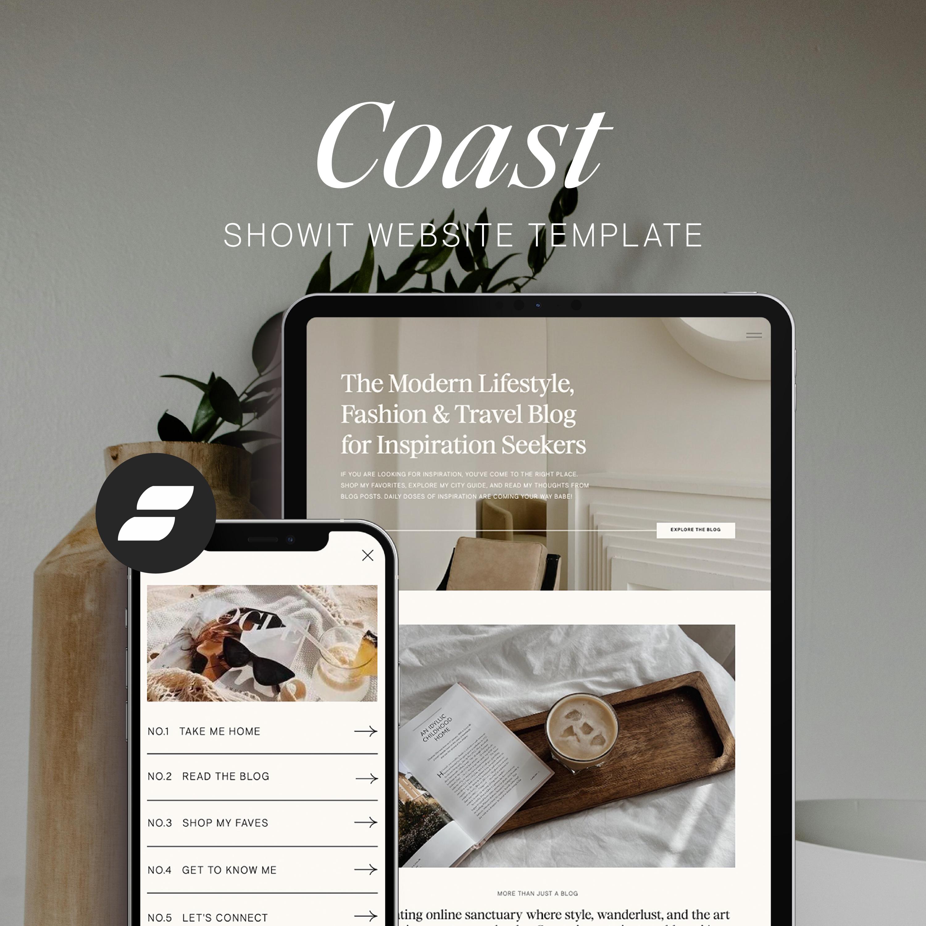 Coast Showit Blog Website Template | Modern, Minimal Design for ...
