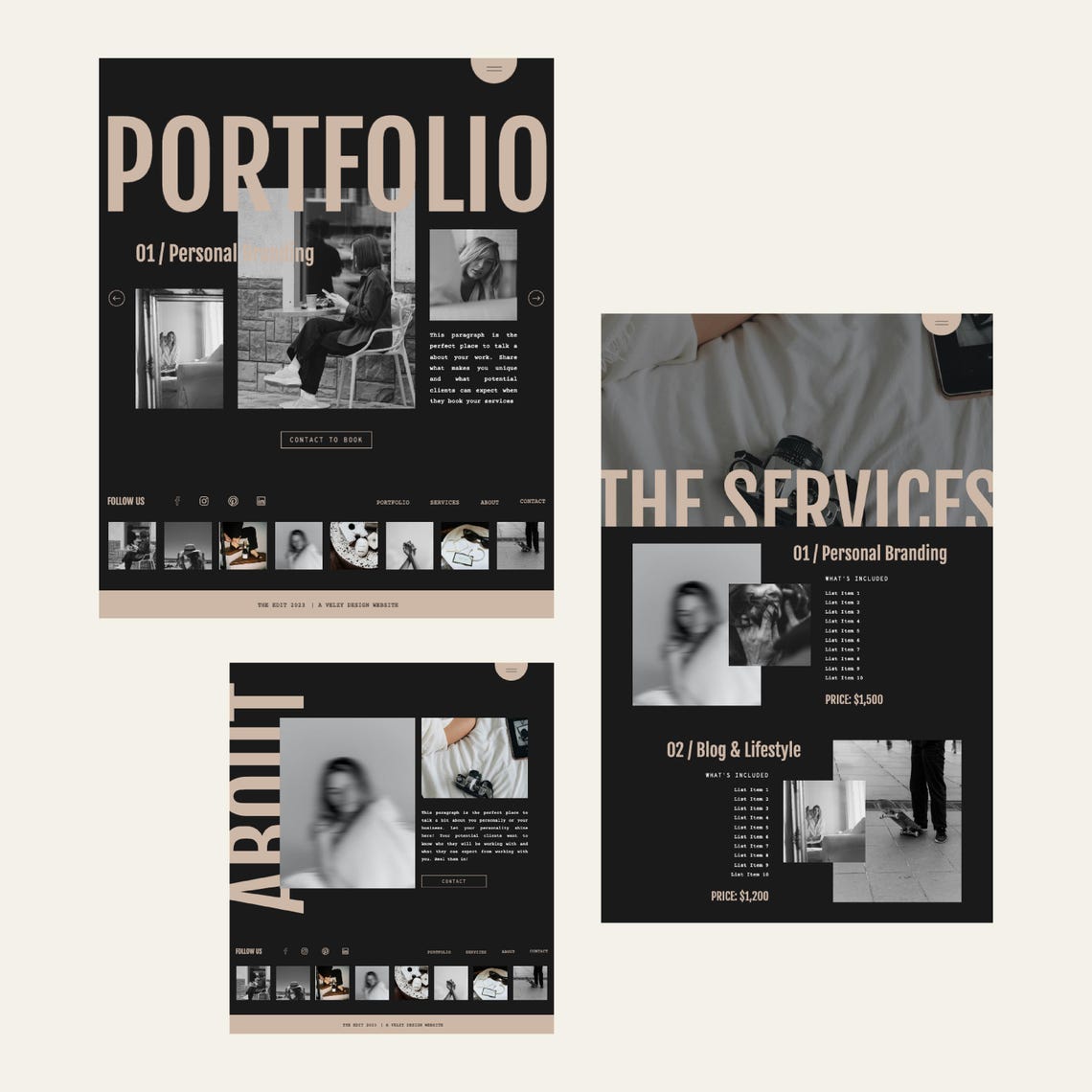 Luna Showit Website Template | Bold & Edgy Design for Photographers and ...