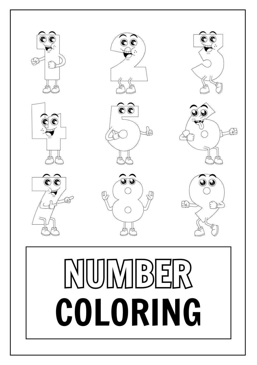 Number Coloring - Etsy