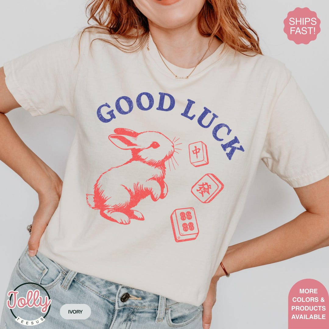 Mahjong Good Luck Rabbit T-shirt, Mahjong Tournament, Mahjong Game ...