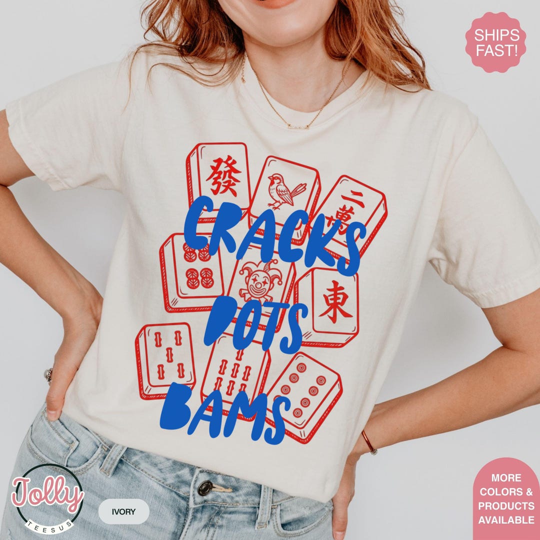 Mahjong Tiles Retro Linocut T-shirt, Mahjong Tournament, Mahjong Game ...