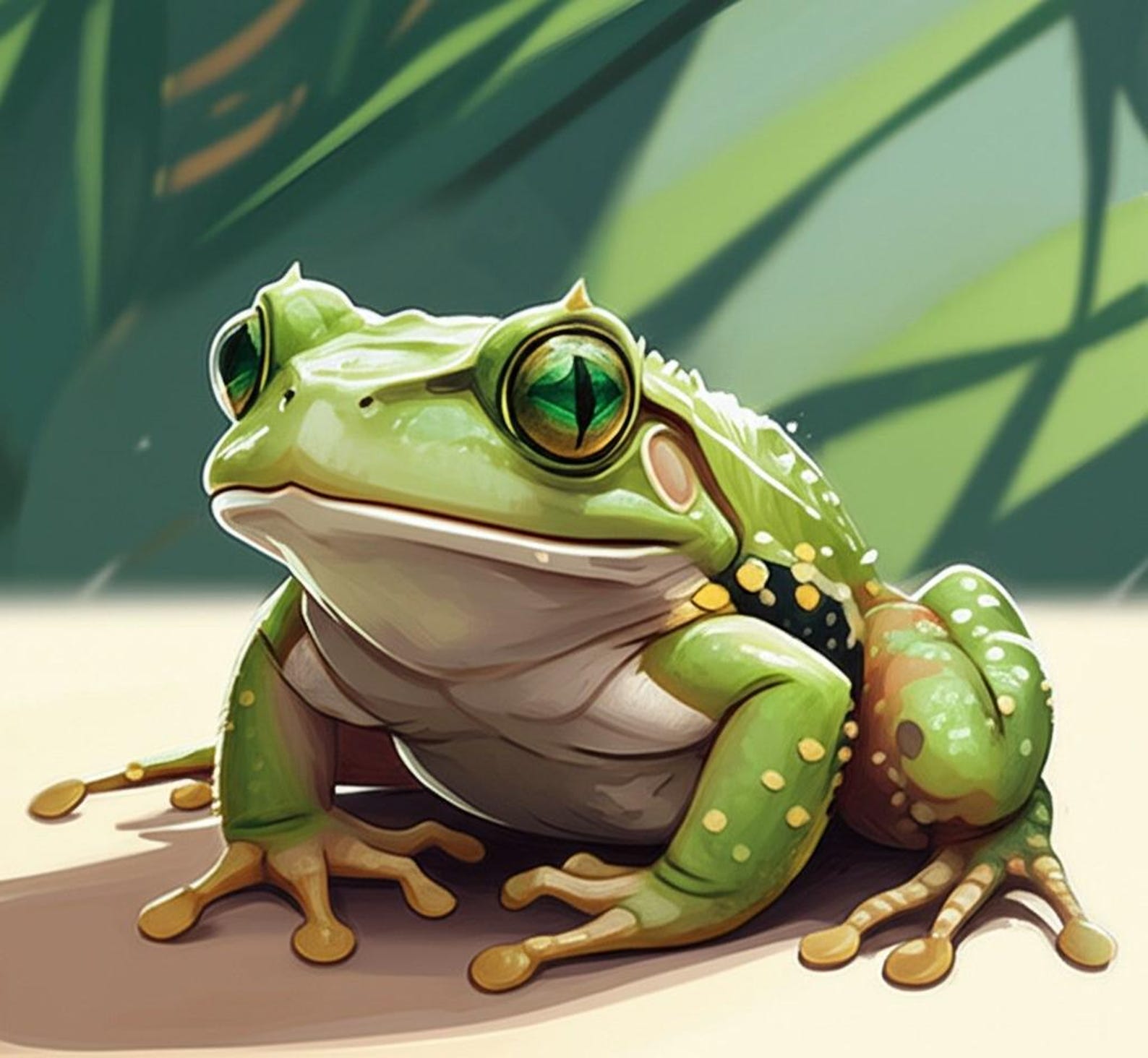 Green Tree Frog Print (digital Download Only) - Etsy