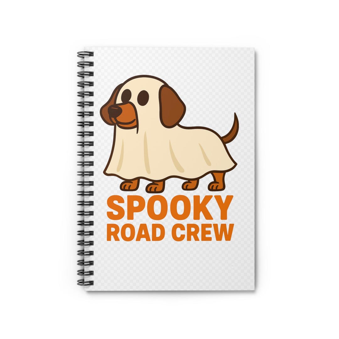 Spooky Cute Spiral Notebook, Halloween Dog Notebook, Funny Halloween ...