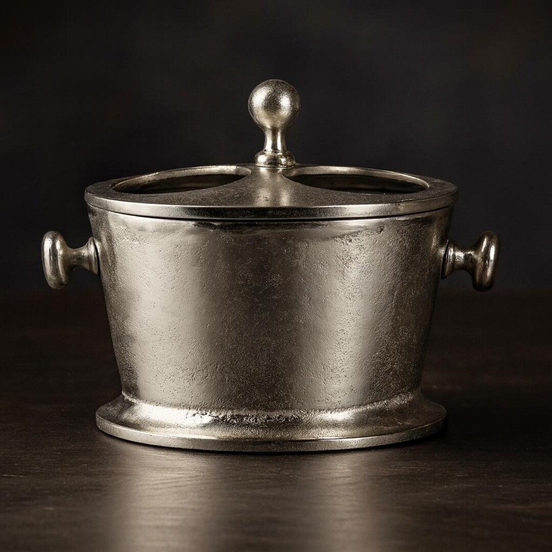 Antique-style Champagne Chiller: Triple Bottle Capacity, Brushed Metal ...