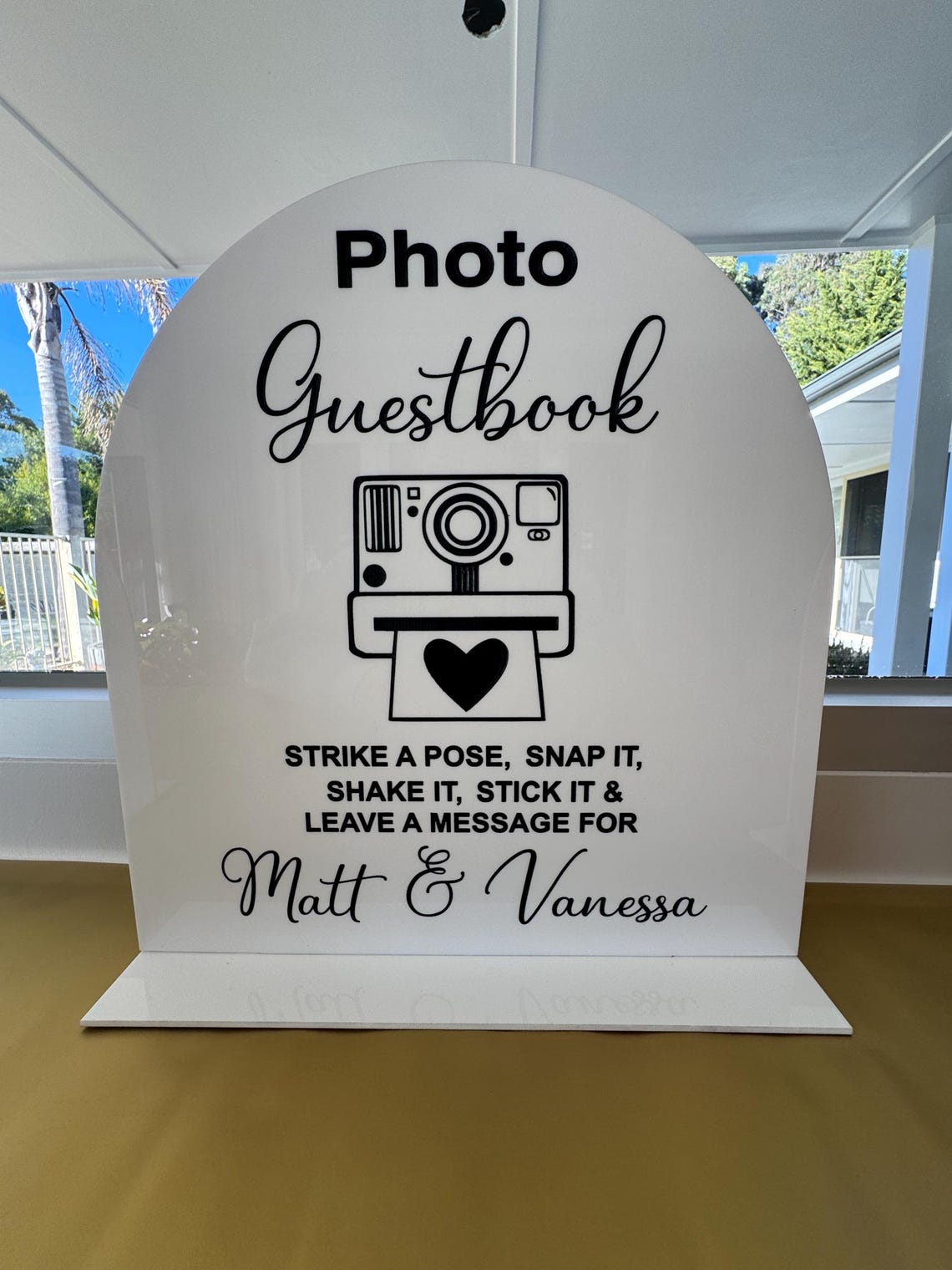 Wedding Signs - Guestbook Design - Acrylic Arch Sign | Engraved and ...