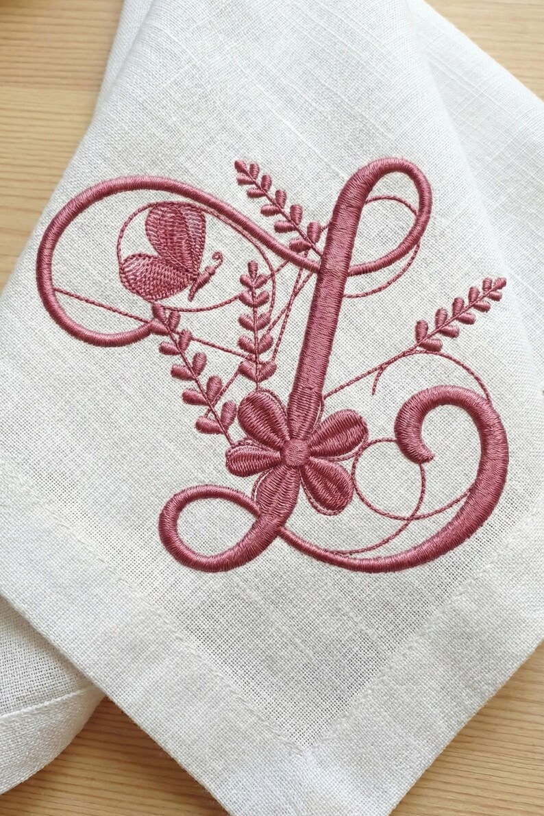 Personalized Embroidered Linen Napkins Custom Monogram Cloth Dinner ...