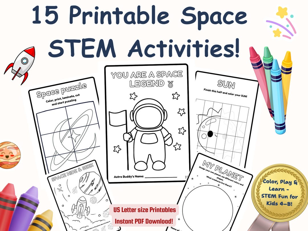 15 Printable Outer Space STEM Activities for Kids | Coloring Pages ...
