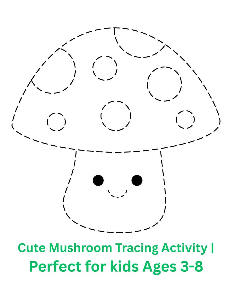 Mushroom Coloring Pages for Kids | Kawaii Woodland Printables (PDF) - Etsy
