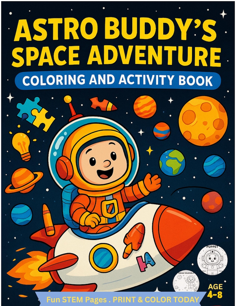 Astro Buddy Space Coloring Pages for Kids | Printable STEM Activities ...