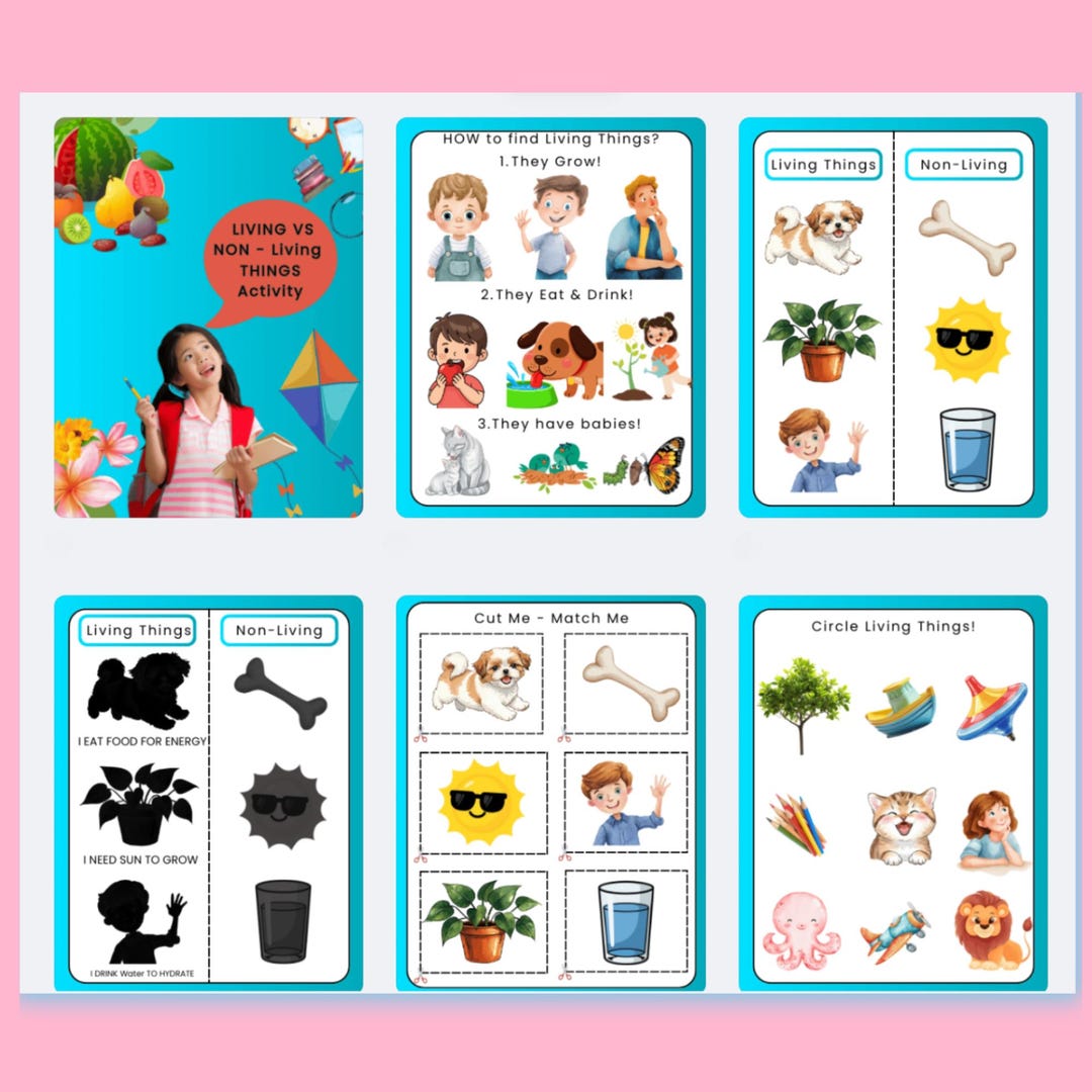 Living Vs Non Living Activity | Cut & Paste Printable | Montessori ...