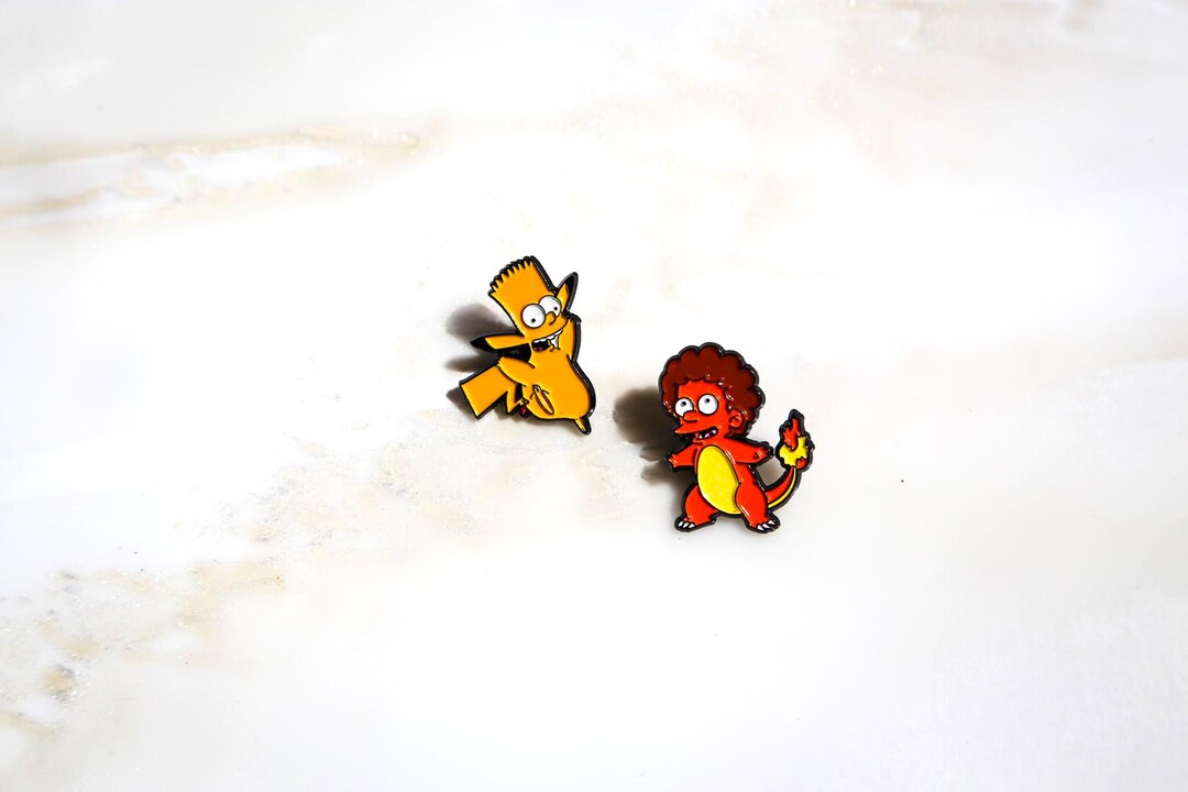 Pokemon X Simpsons Collab Enamel Pin - Pikachu Bart, Charmander Todd ...
