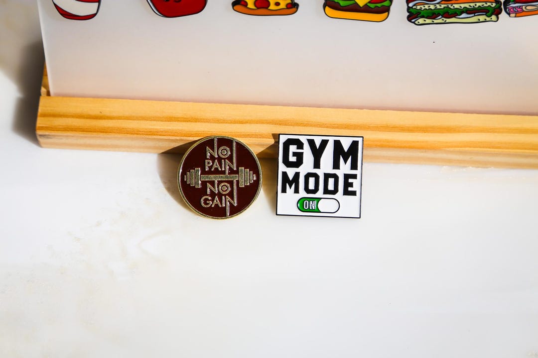 Gym Mode Enamel Pins | Fitness Motivation Pin - No Pain No Gain ...