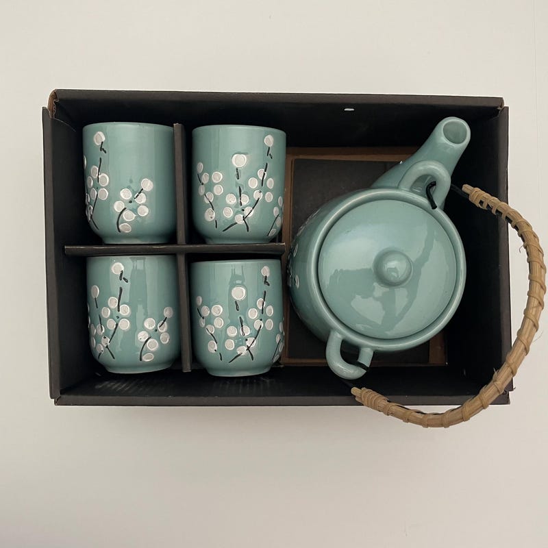 Turquoise Tea Cup - Etsy