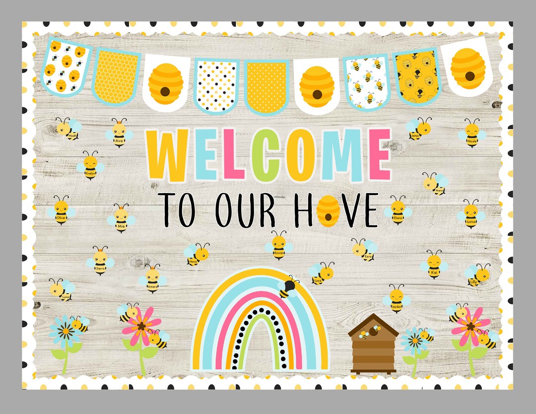 SVG Print and Cut Honey Bee Student Name Classroom Bulletin Board - Etsy