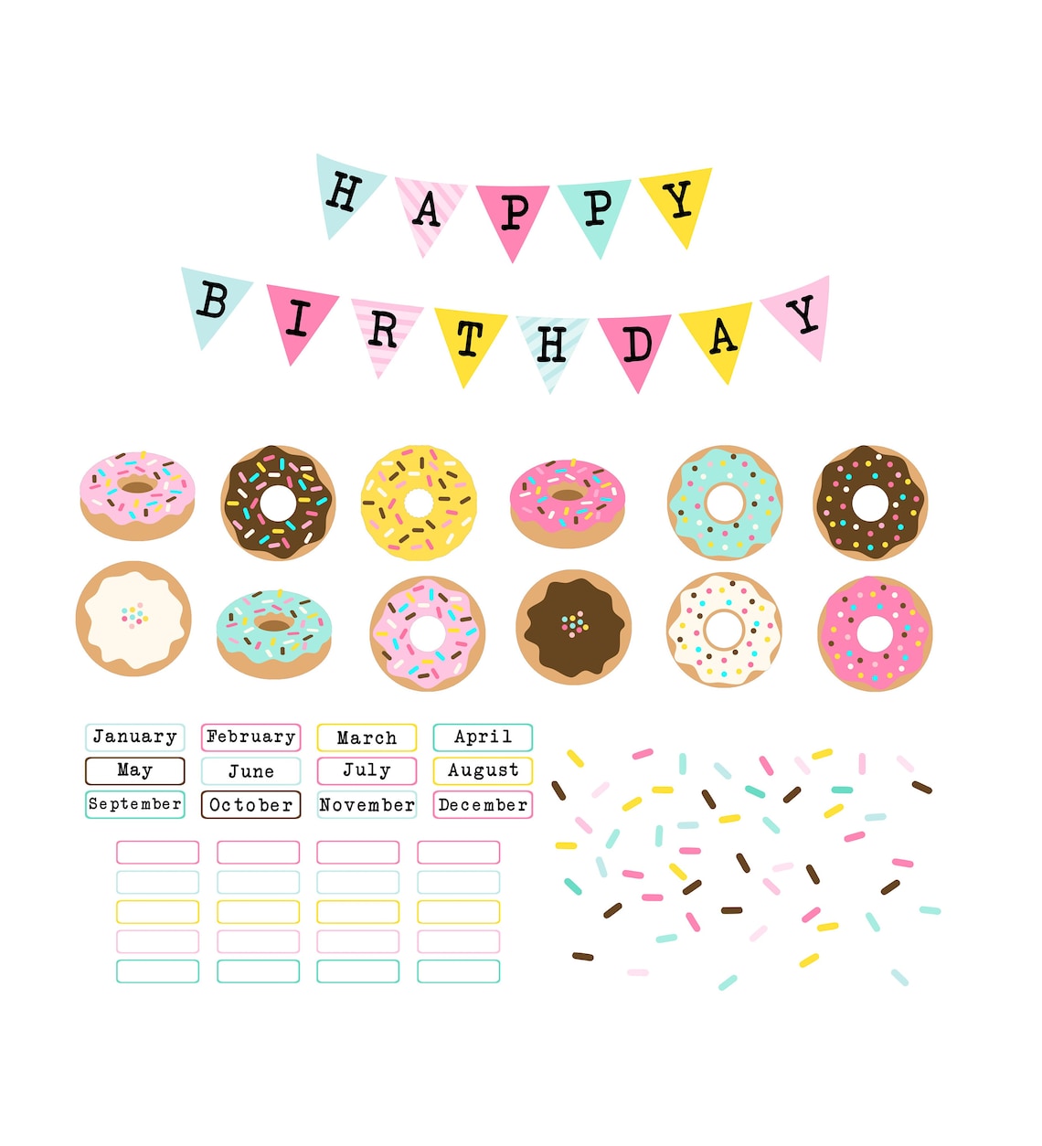 SVG Donut Print and Cut School Birthday Board, DIY Kit for Classroom - Etsy