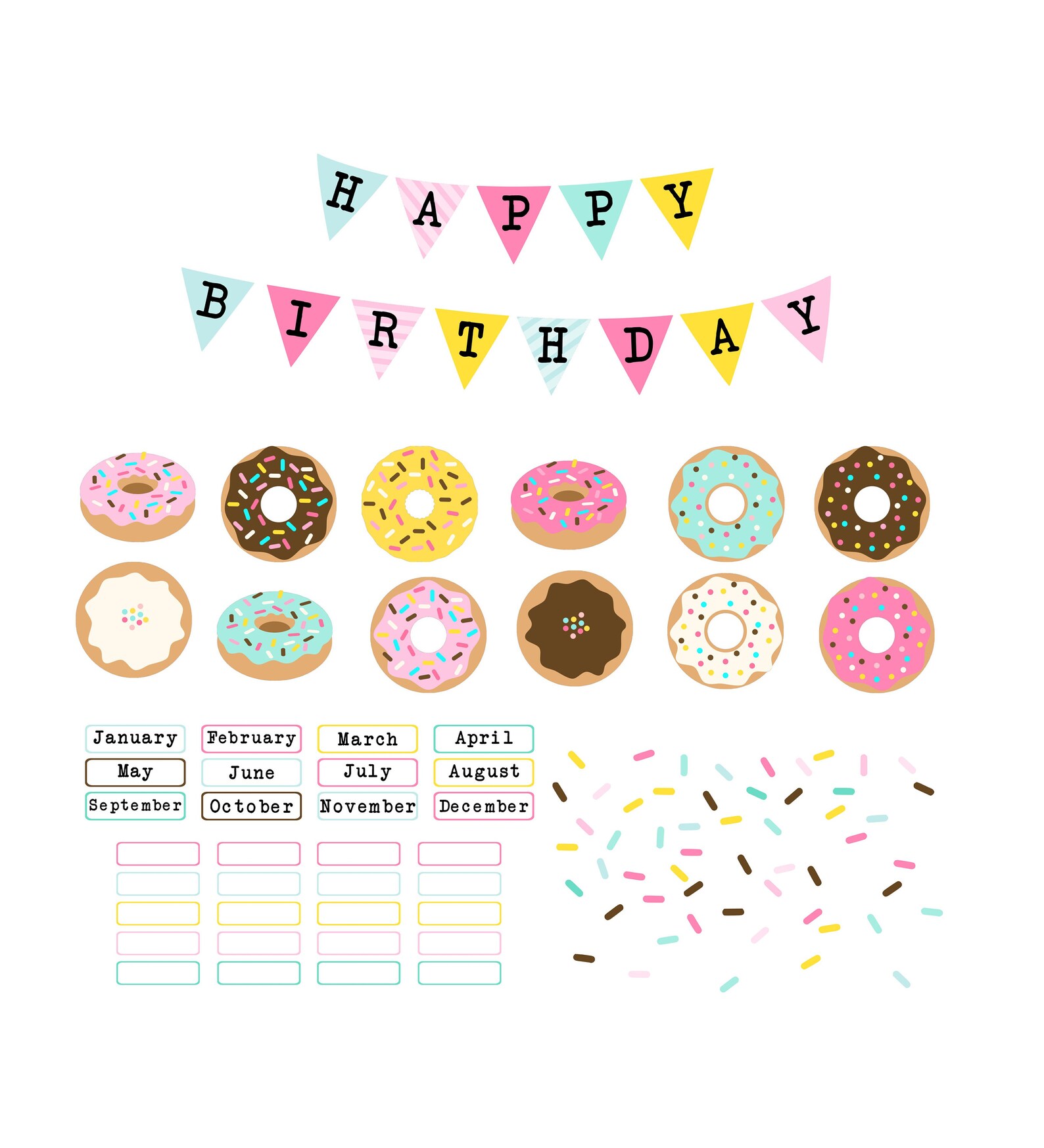 SVG Donut Print and Cut School Birthday Board, DIY Kit for Classroom - Etsy