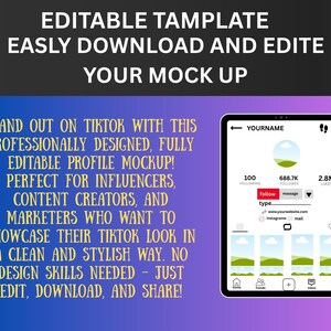 TIKTOK Mock-up Template,editable Canva Templates for Videos, Posts ...
