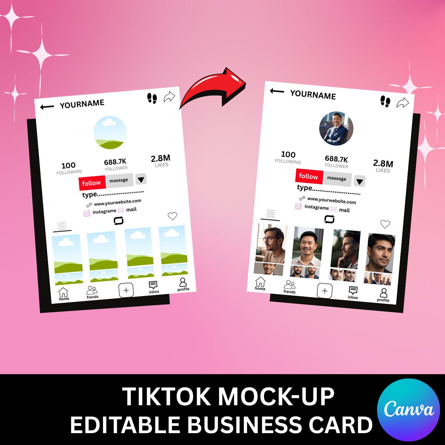 TIKTOK Mock-up Template,editable Canva Templates for Videos, Posts ...