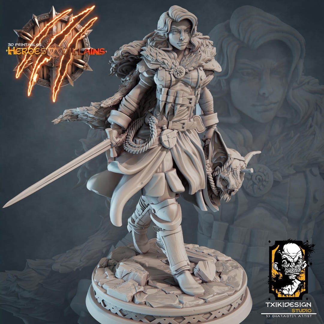 Ceyla the Beaststalker, 32mm Miniature Figure - Etsy UK